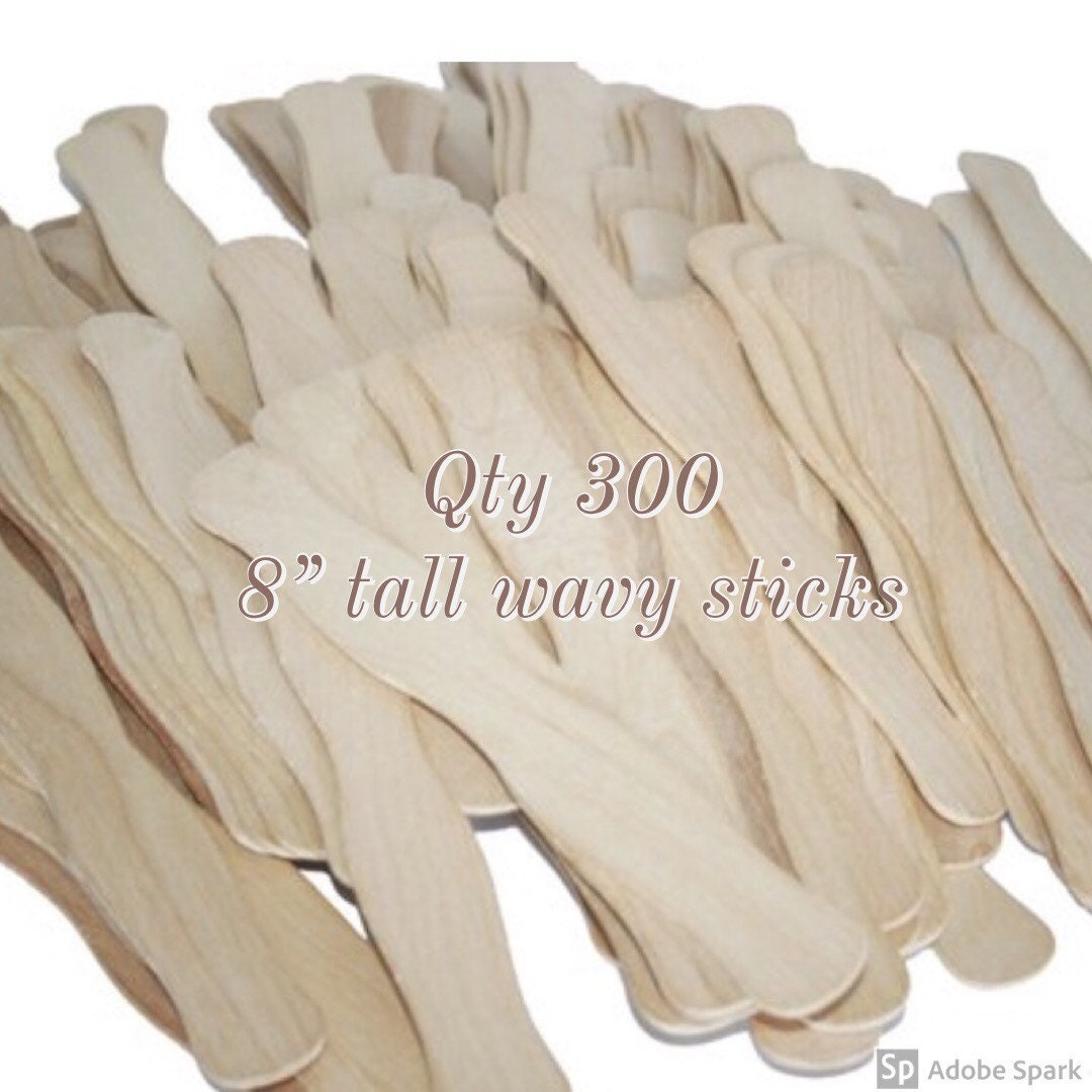 QTY 300 8 Wavy Fan Sticks Paddle Fan Stick Wooden Fan - Etsy