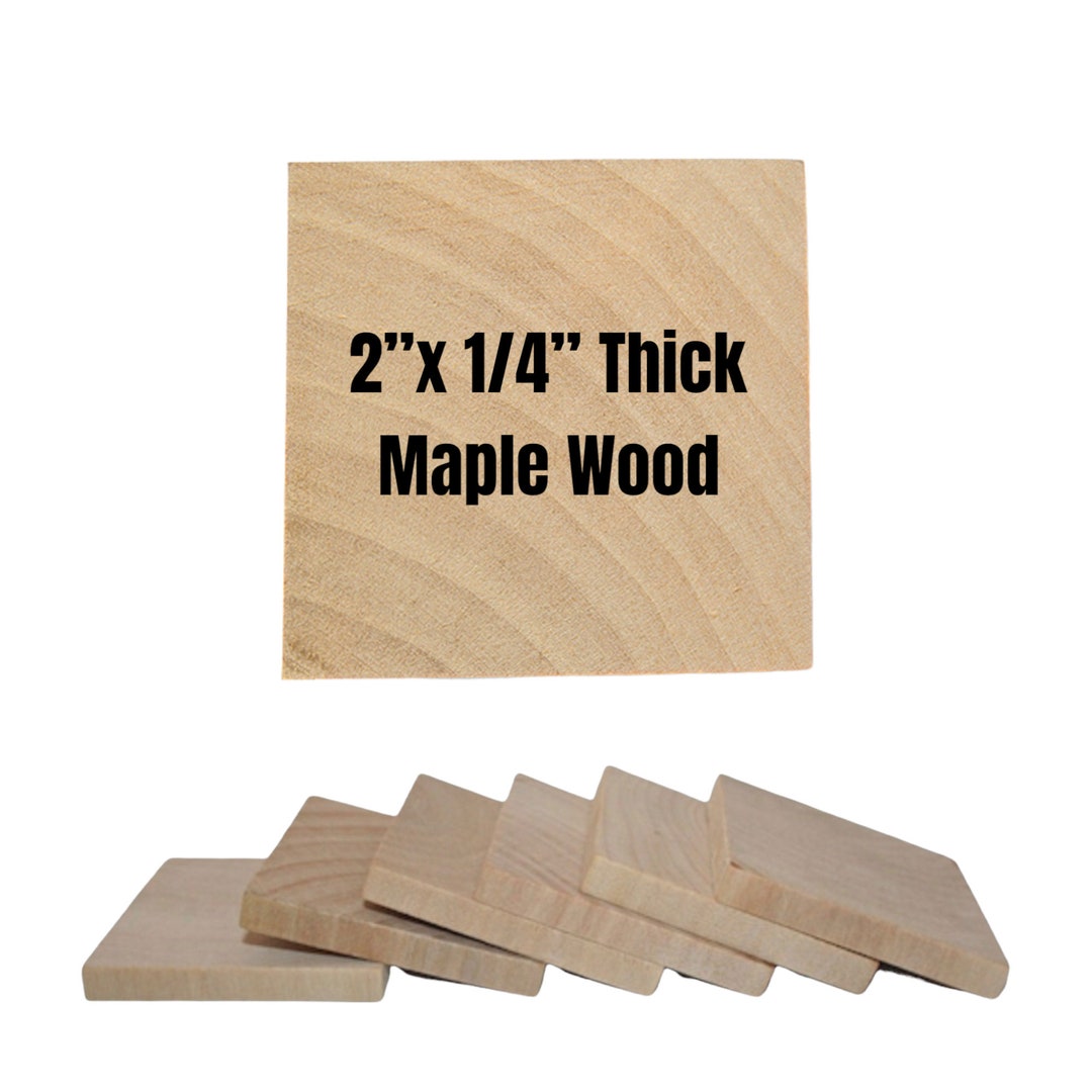 Set of 50- 2" Wood Squares, Cut Out Square, Checkers Squares, Wood ...