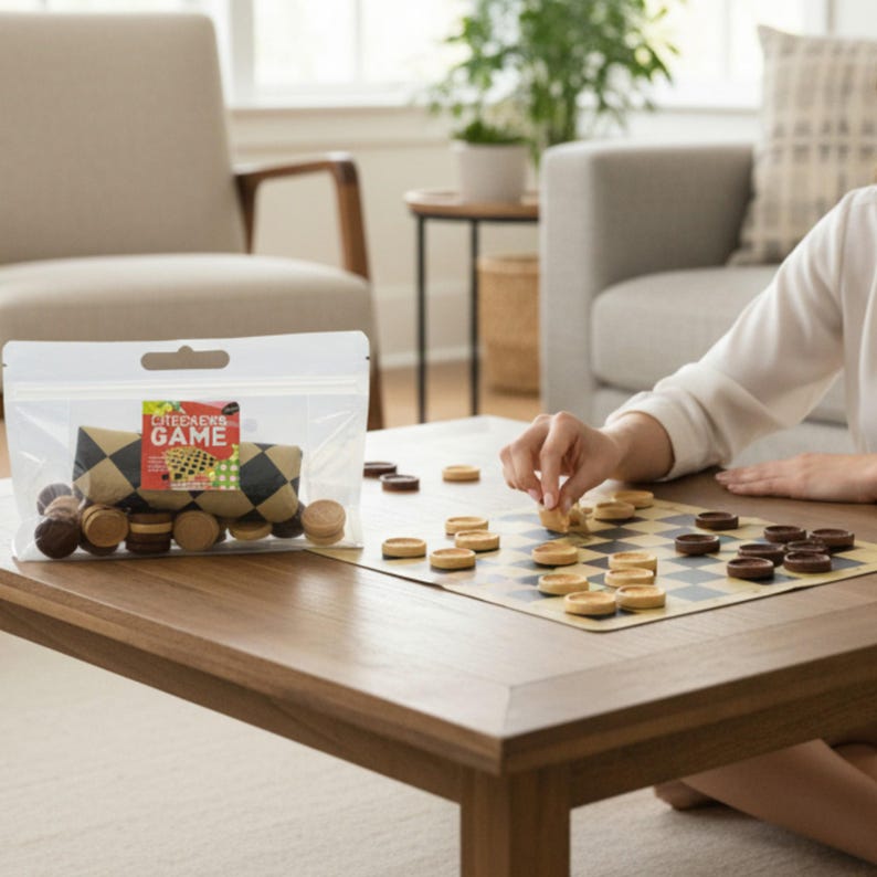 Checkers Game on the Go Checker Pieces Checkers Board Classic Board ...