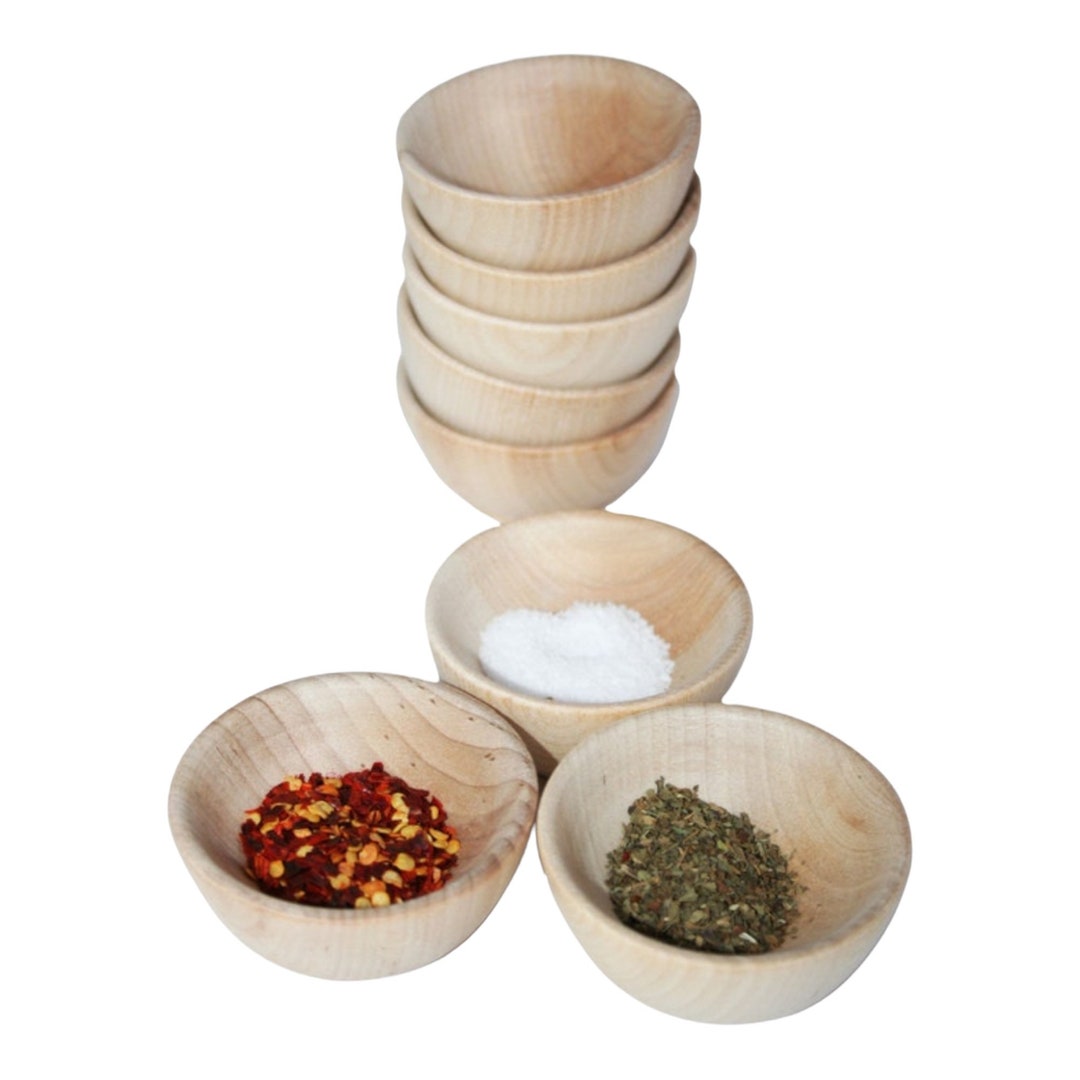 Set of 10- 2.5" Wooden Bowls, Kitchen Accessories, Toy Kitchen, Wooden ...