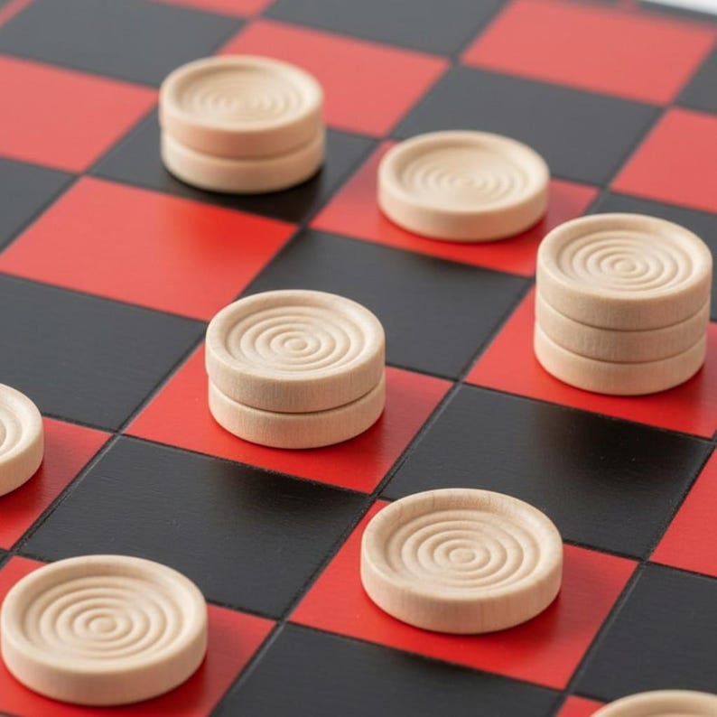 Bulk Wood Checker Pieces Stackable Checkers DIY Game Pieces Classic ...