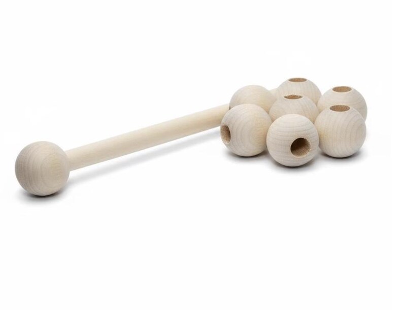Wooden Dowel End Caps 3/4" Wood Balls With 1/4" Hole Caps for Dowel Rod ...