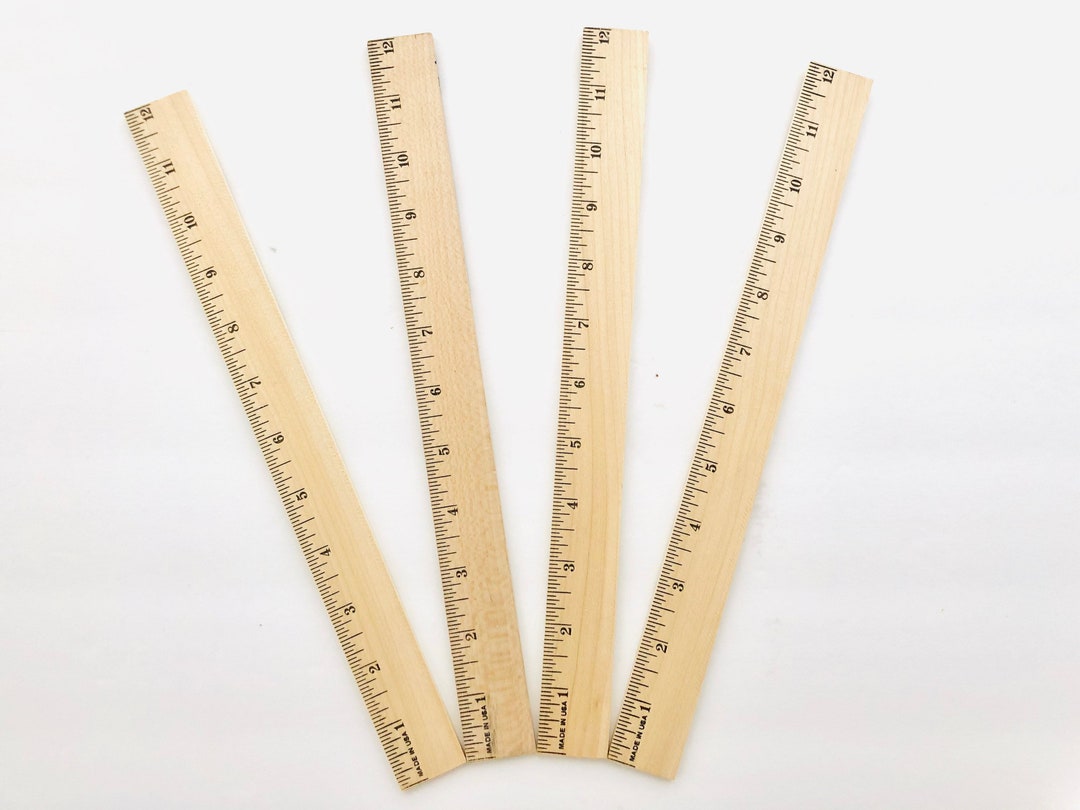 School Ruler 12" Wooden Ruler DIY Craft Supply Pinewood Straight Edge ...