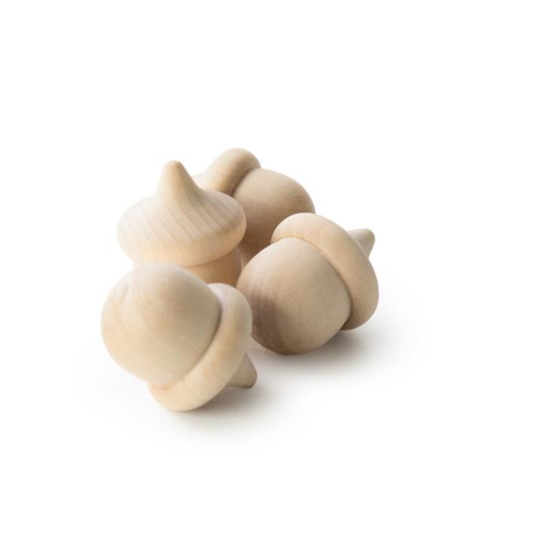 Set of 10- Bulk Wood Acorns, Unfinished Acorns, Waldorf Acorns, Wooden ...