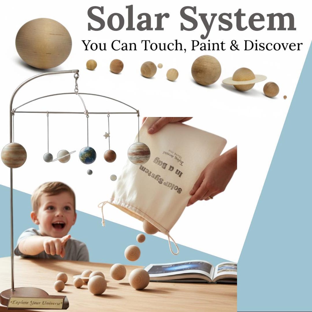 Wooden Solar System Model Kit Astronomy Education Toy Set Science ...