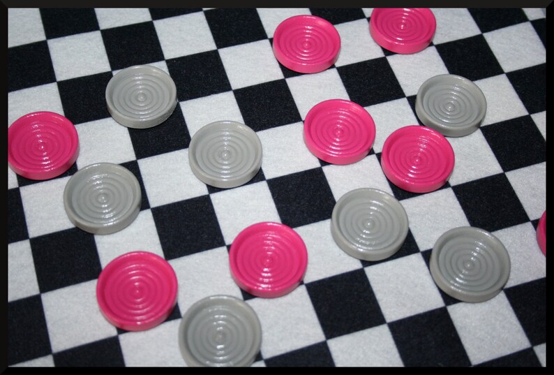 Wooden Checker Game Pieces Game Pieces Circles Custom | Etsy