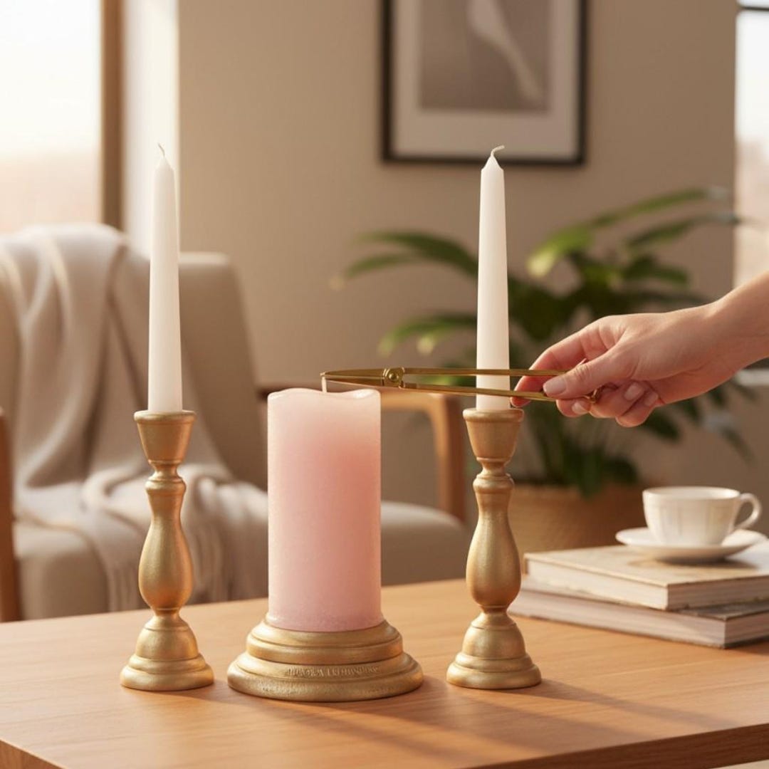 Unity Candlestick Set of 3 Hand Painted Champagne or Natural Wood ...