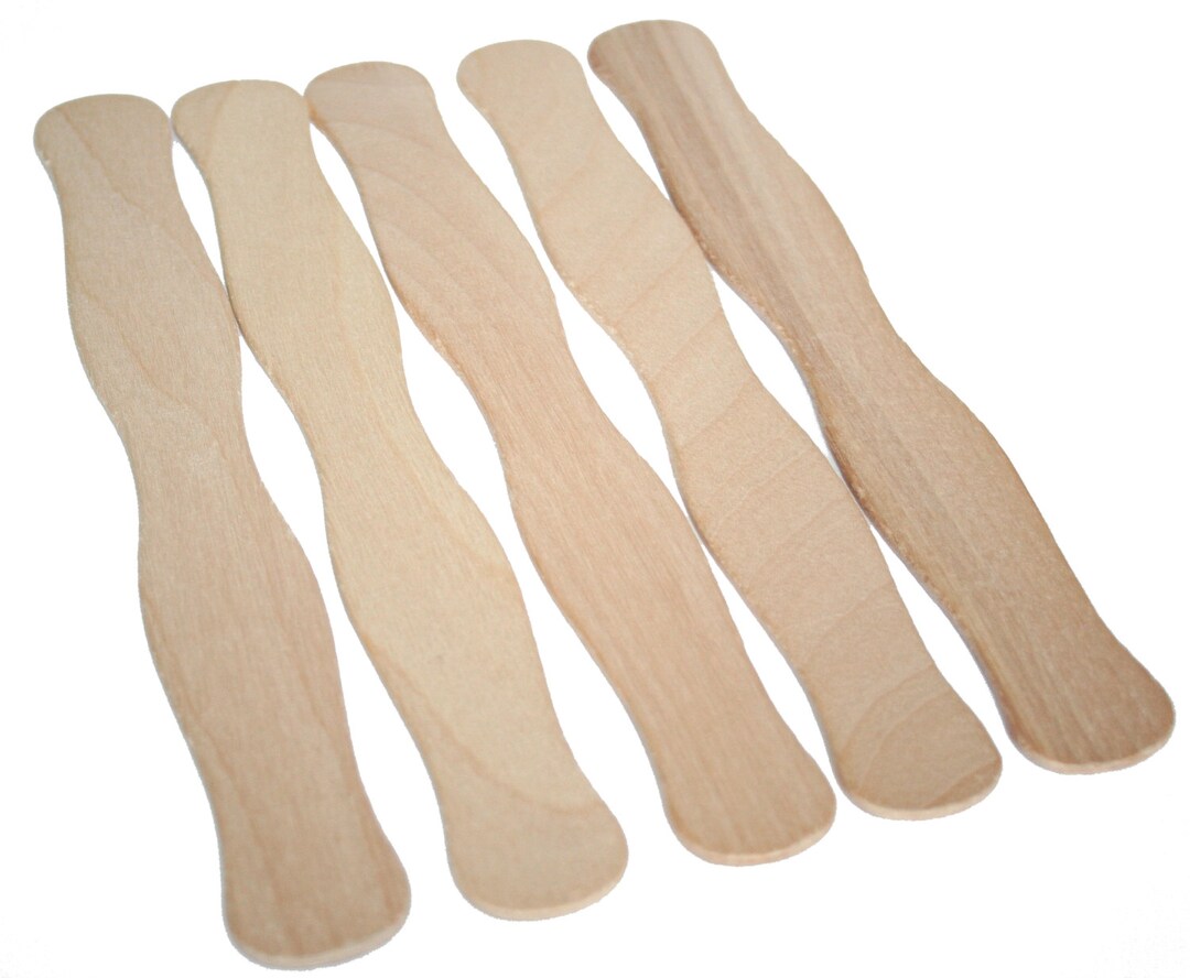 Set of 50- 8" Wavy Fan Sticks, Paddle Fan Stick, Wood Fan Handle ...