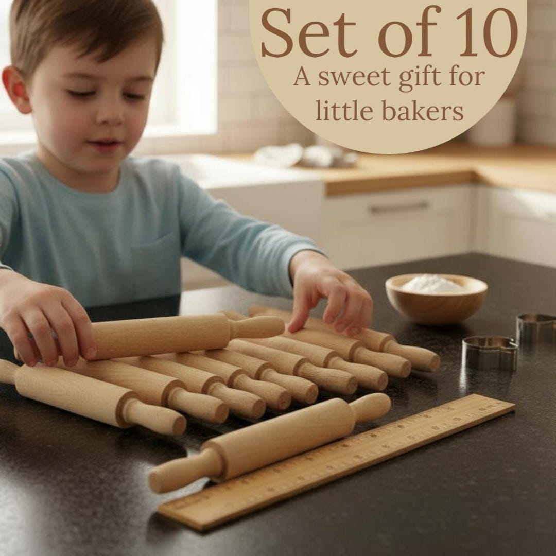 Mini Rolling Pin Natural Wood Craft Rolling Small Dough Roller Tool ...