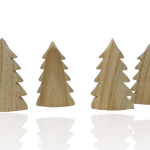 QTY 5 4.5 Wood Trees, Miniature Tree, Christmas Tree, Christmas Decor ...