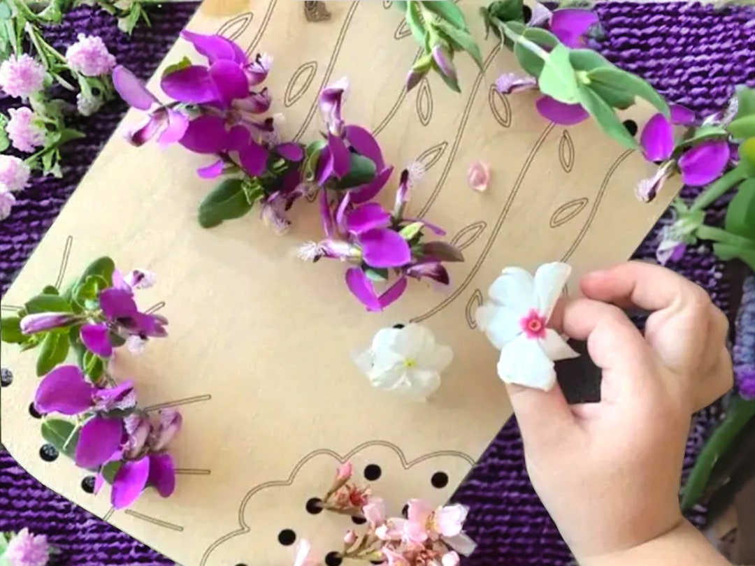 QTY 1- Nature Wood Board, Flower Picking Board, Sensory Play, Outdoor ...