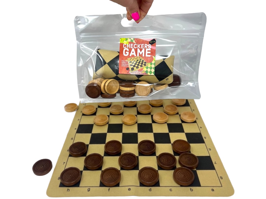 Checkers Game on the Go Checker Pieces Checkers Board Classic Board ...