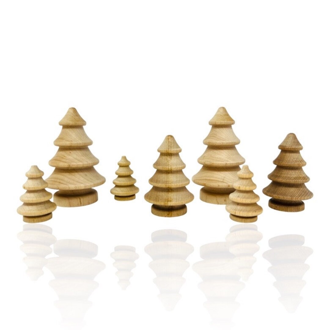 QTY 1- Wood Tree, Miniature Tree, Christmas Tree, Pine Tree, Doll House ...