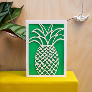 Laser Cut Pineapple Card - Etsy UK