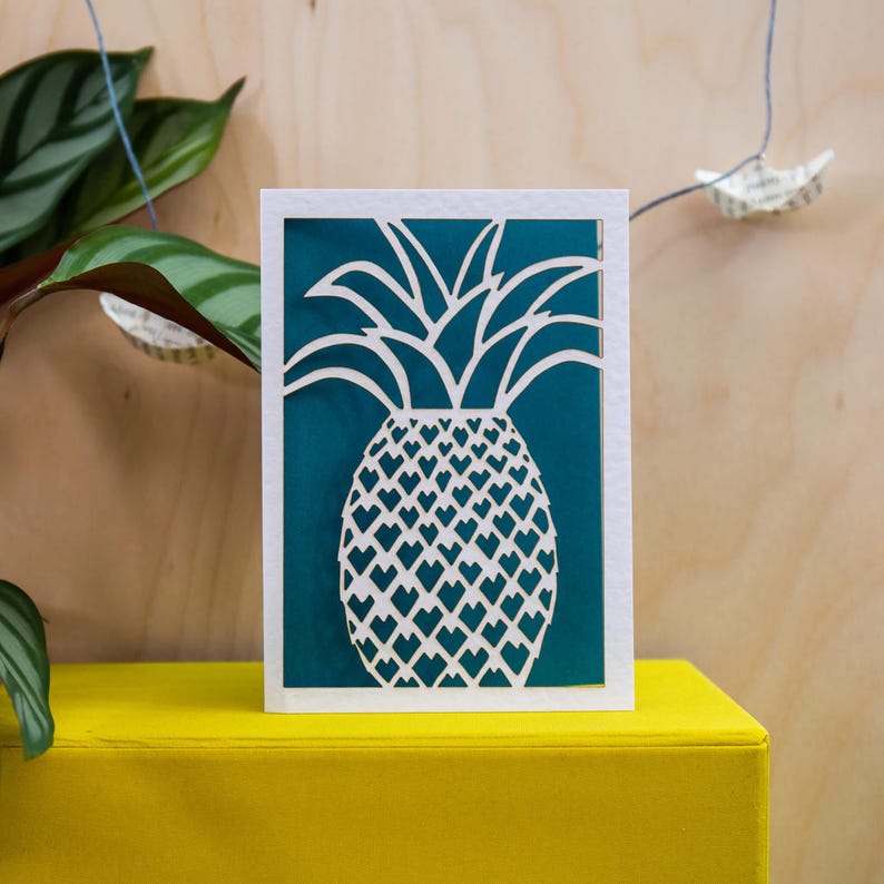 Laser Cut Pineapple Card - Etsy UK