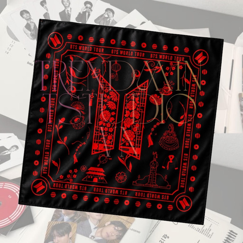 BTS ARMY Bandana, Kpop Concert Scarf, Silk Head Scarf, Fan Gift - Etsy