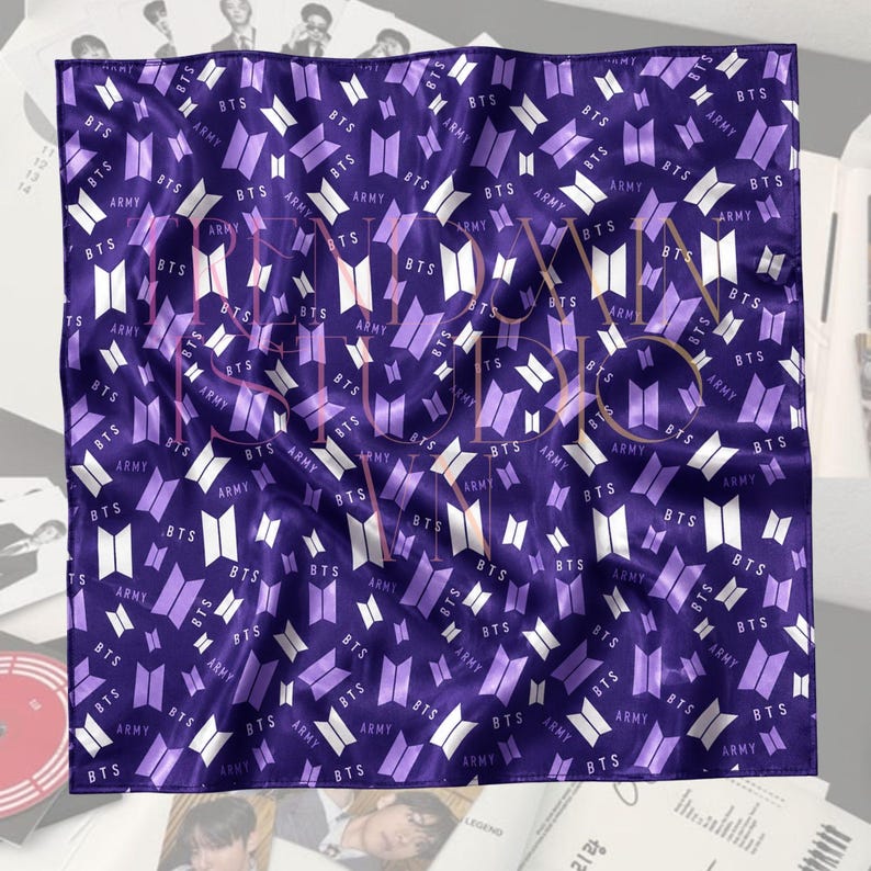 BTS ARMY Bandana, Kpop Concert Scarf, Silk Head Scarf, Fan Gift - Etsy