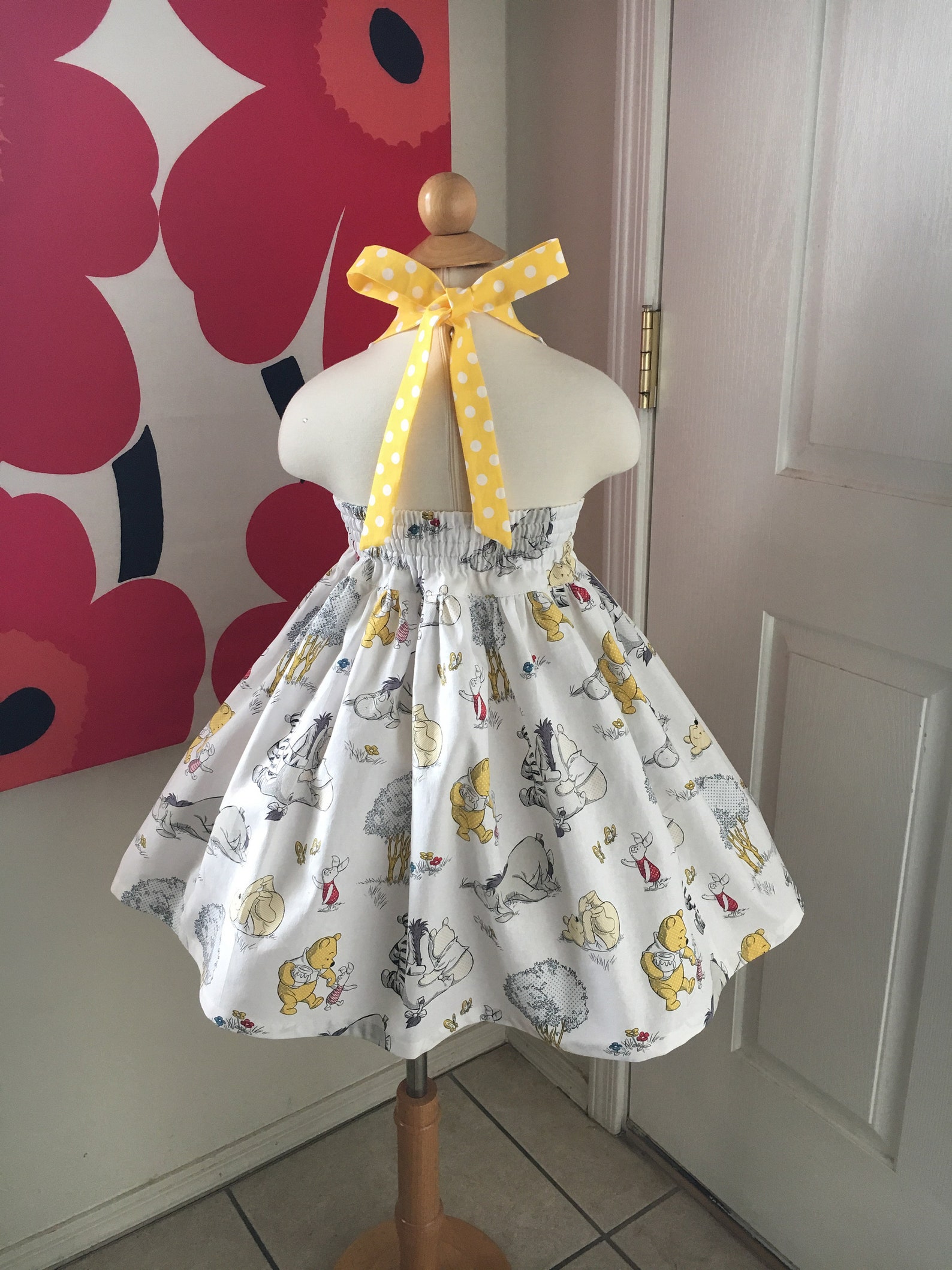 Custom Made to Order Disney Winnie the Pooh Halter Dress Sz12m | Etsy