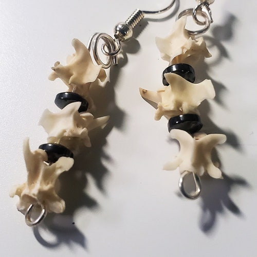 Rattlesnake Vertebrae Drop Earrings Real Bone Snake Spine - Etsy