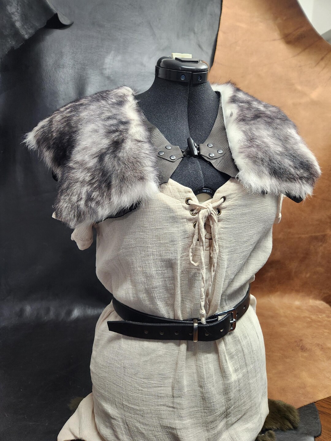 Tuscan Lamb and Black Deer Leather Mantle - Etsy