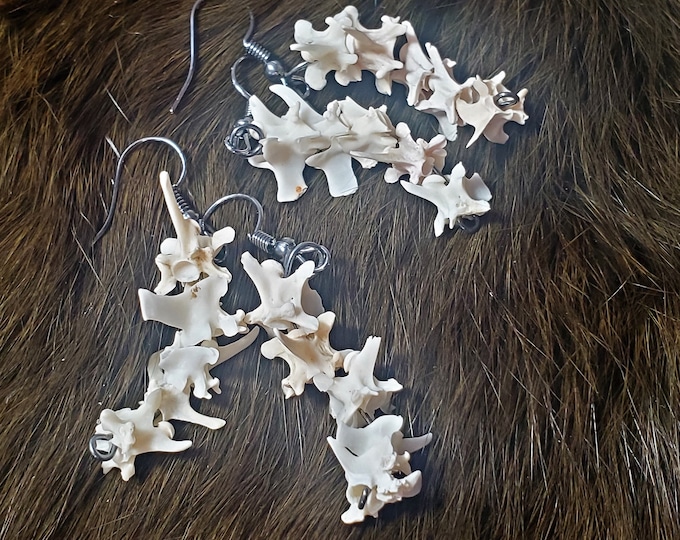 Rattlesnake Vertebrae Earrings Antique Brass Vulture Culture Totem ...