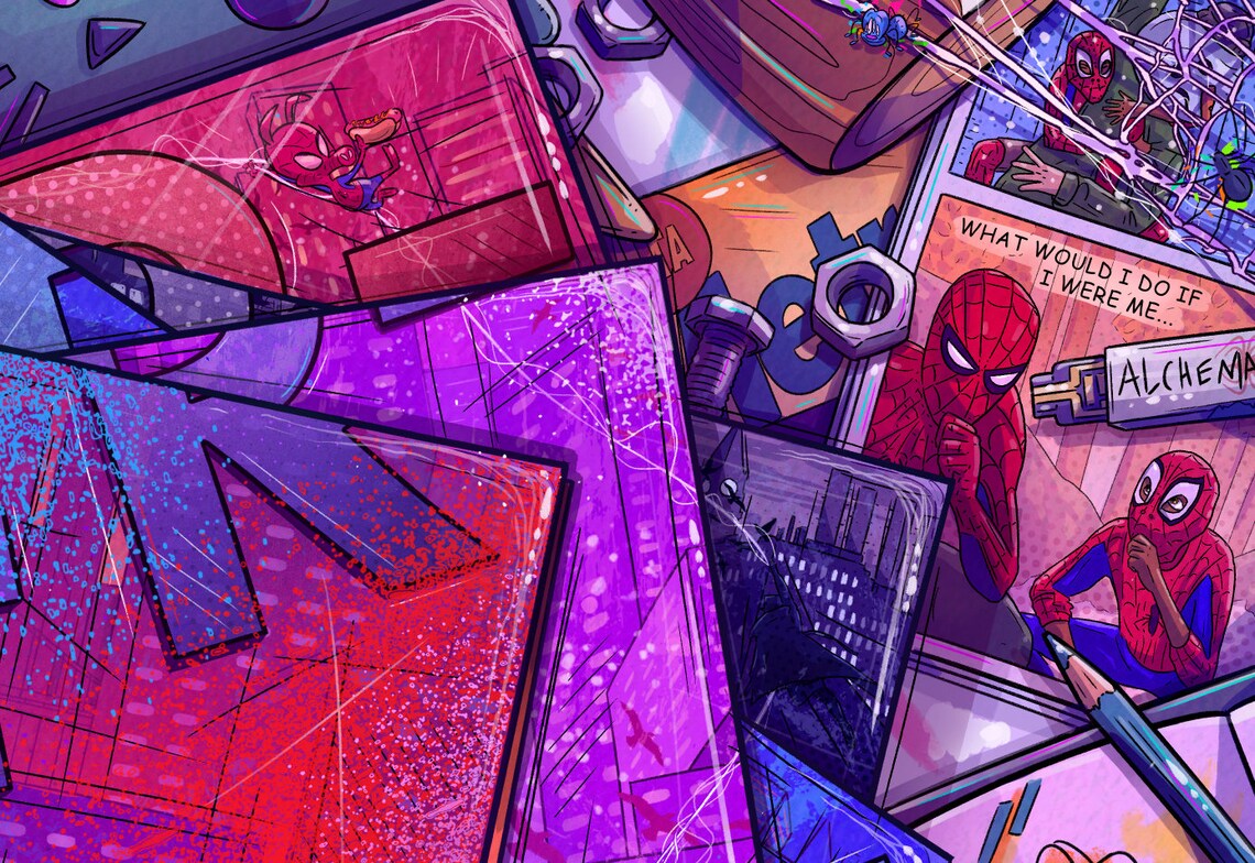 Spider-vinyl Custom Spider-verse Illustration Giclée Print | Etsy