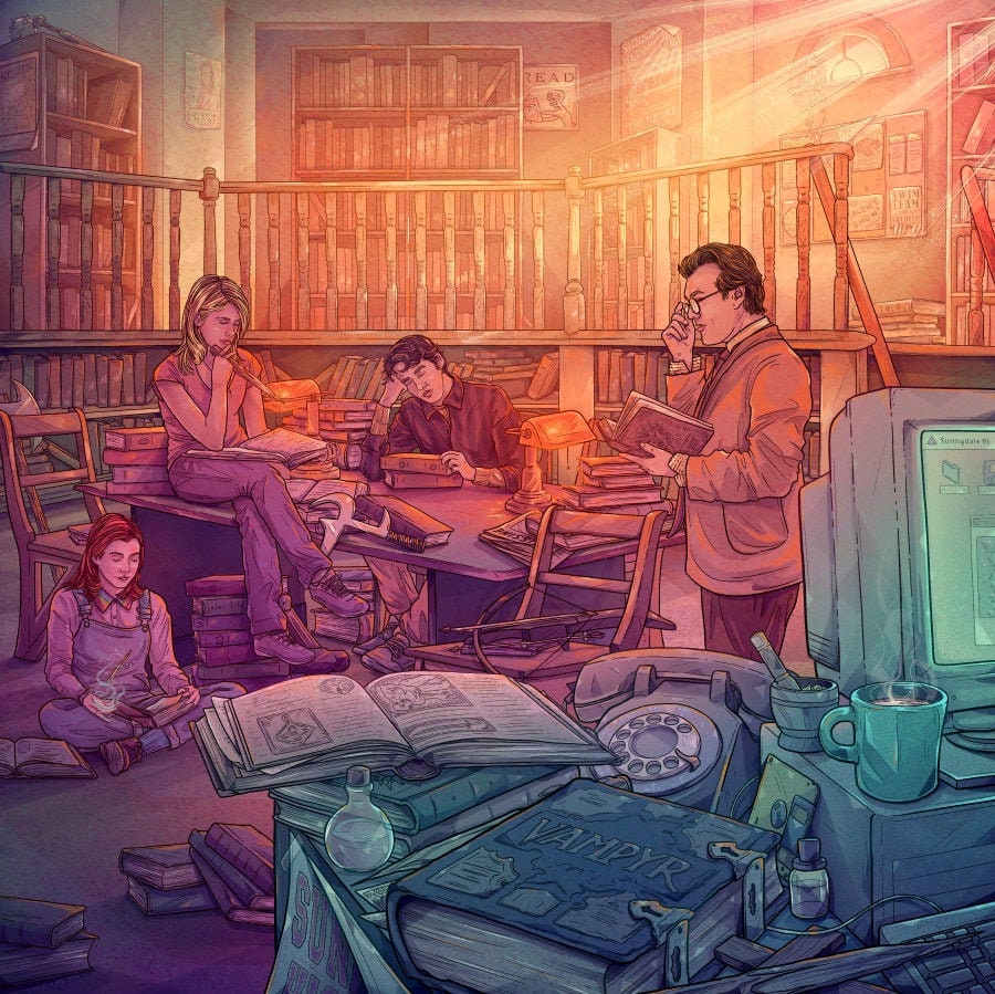 Scoobies Buffy the Vampire Slayer Fan Art Library Illustration | Etsy