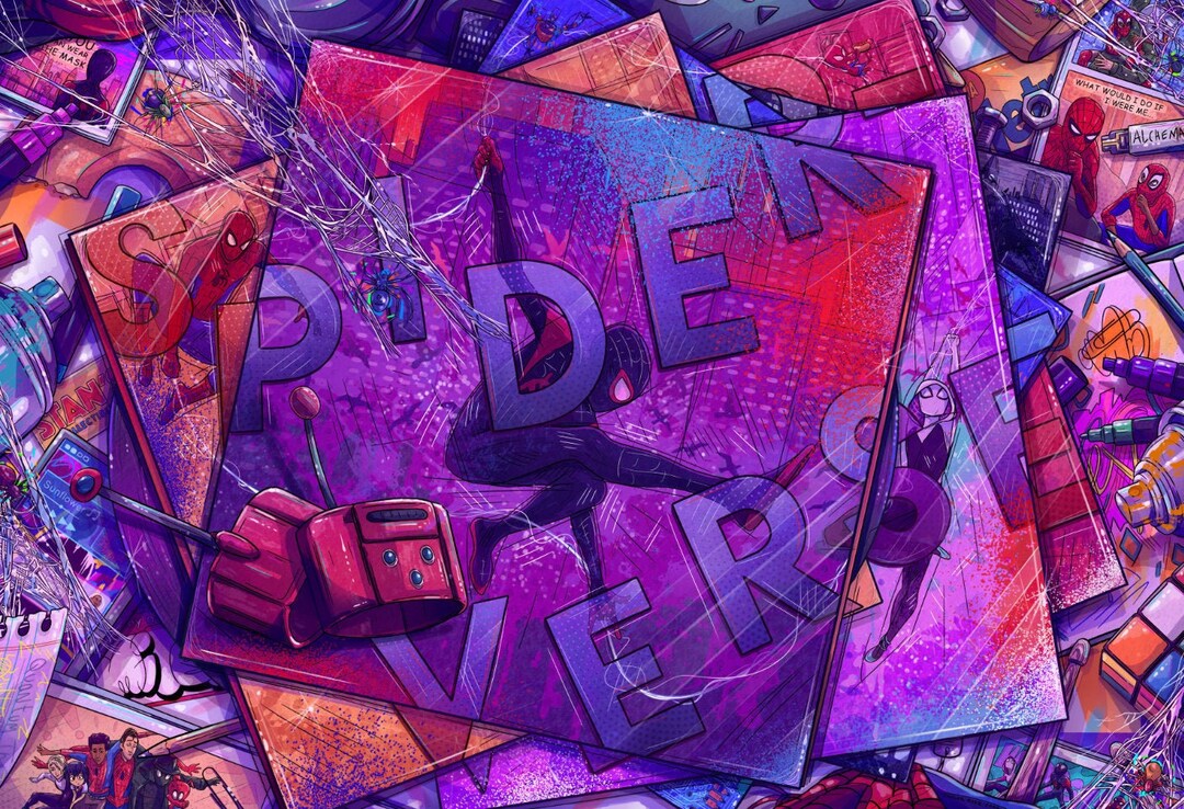 Spider-vinyl Custom Spider-verse Illustration Giclée Print - Etsy