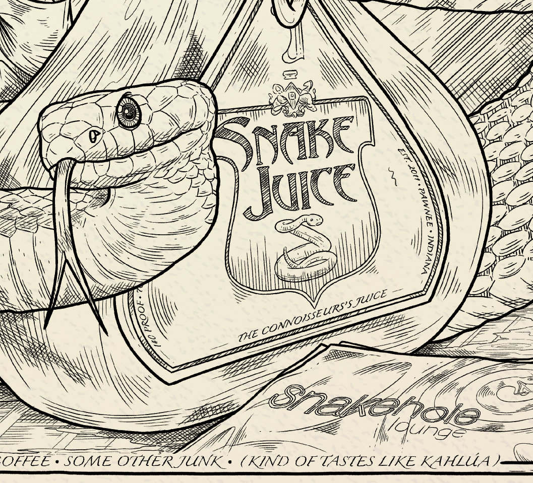Snake Juice Parks and Rec Ron Swanson Fan Art Illustration | Etsy