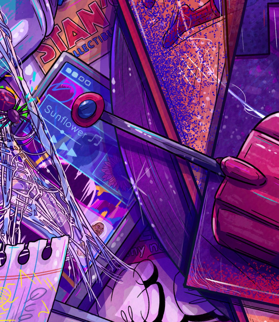 Spider-vinyl Custom Spider-verse Illustration Giclée Print - Etsy