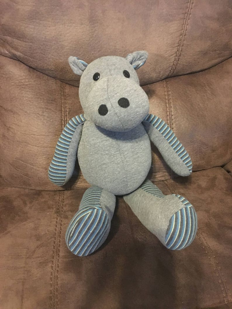 Memory Hippo Keepsake Made From Clothing of a Loved One - Etsy