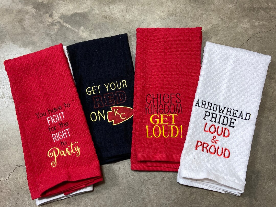 Kansas City Chiefs Fun Sayings Embroidered Kitchen Towels - Etsy