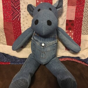 Memory Hippo Keepsake Made From Clothing of a Loved One - Etsy