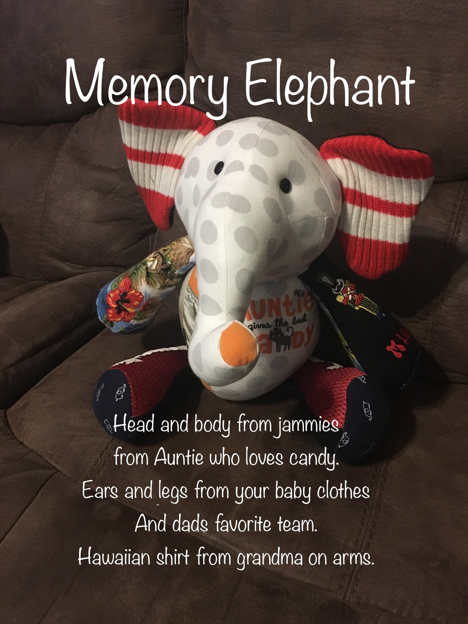 Baby Gift Memory Animals Keepsakes Made From Grandma's or Grandpa's ...
