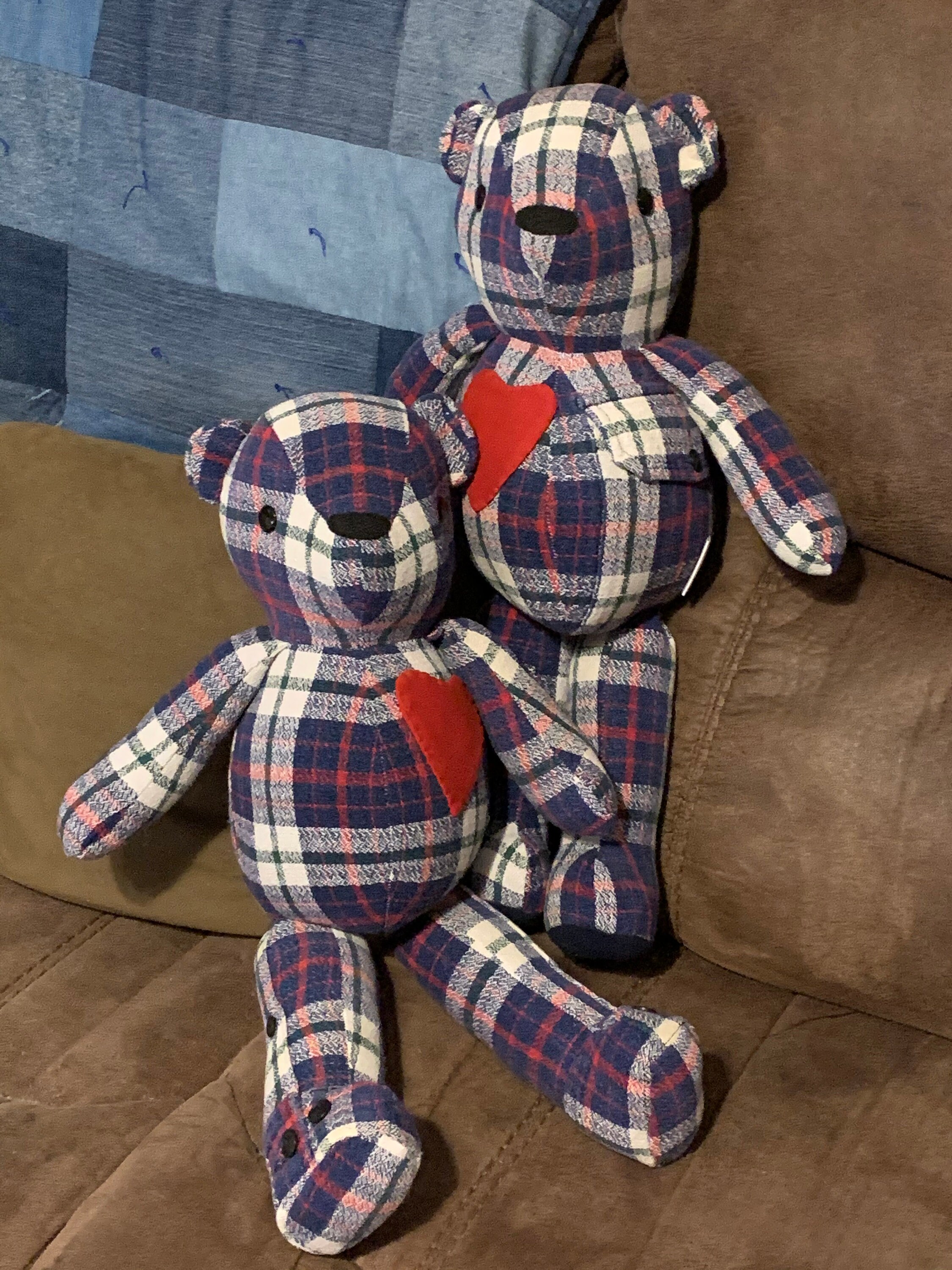 Memory Teddy Bear Keepsakes made from clothes of a loved one | Etsy