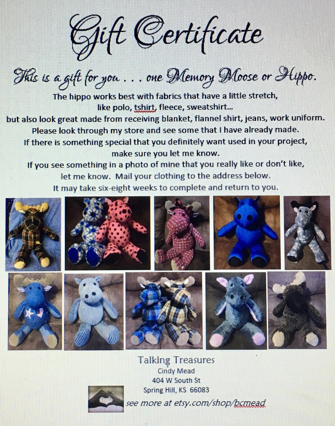 Bear Gift Certificates Make for a Very Personal Gift. - Etsy