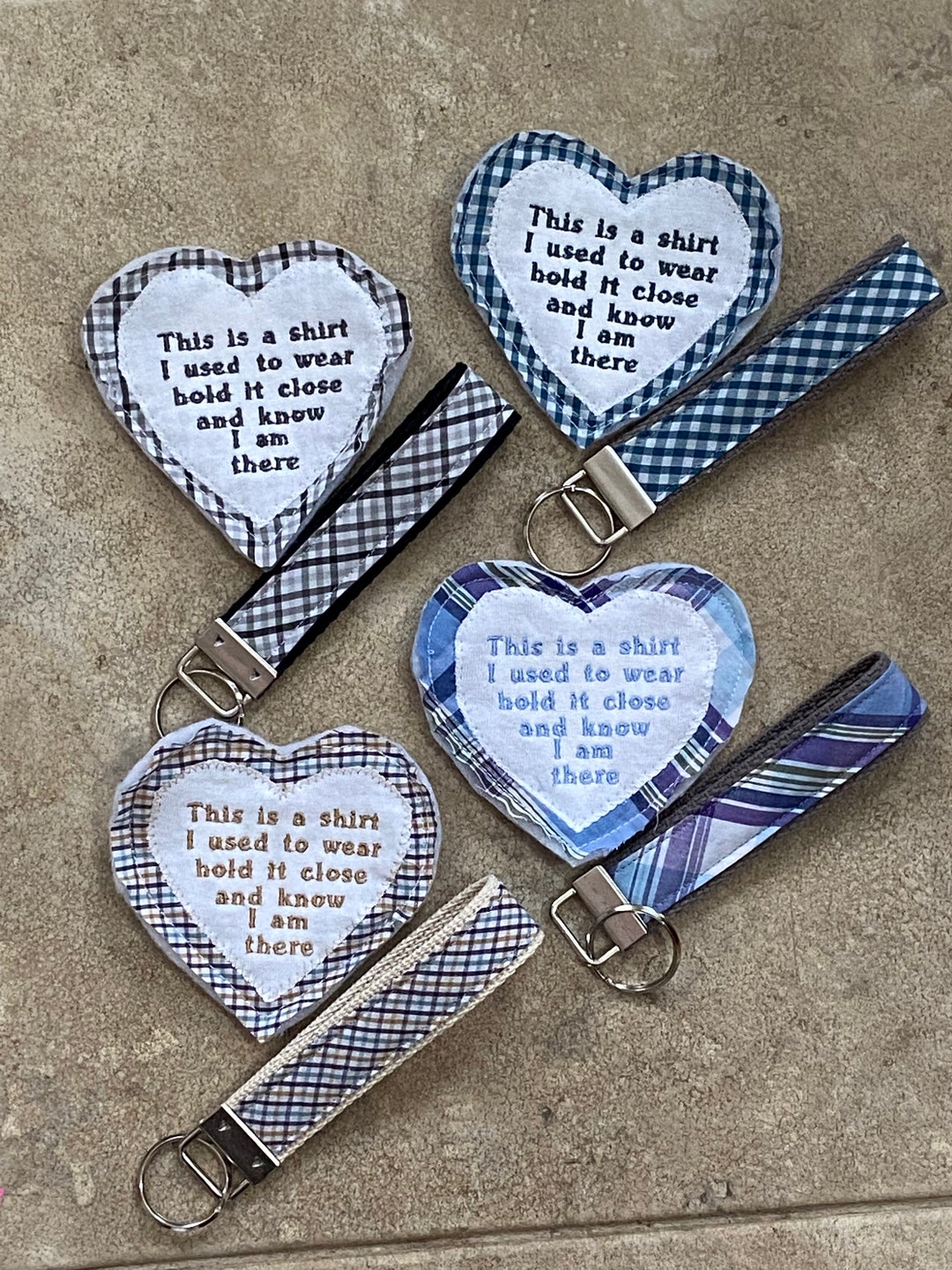 1-10 Memory Keepsake Key Chains and Pocket Hug Hearts Made From ...