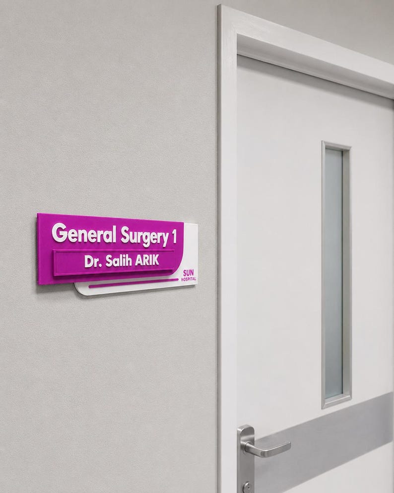 Custom 3D Hospital Door Sign, Personalized Doctor Name Plate, Medical ...