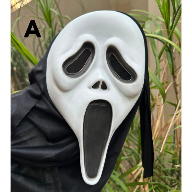 Black Ghost Horror Cosplay Outfit | Haunted Ghostface Mask, Hooded Robe ...