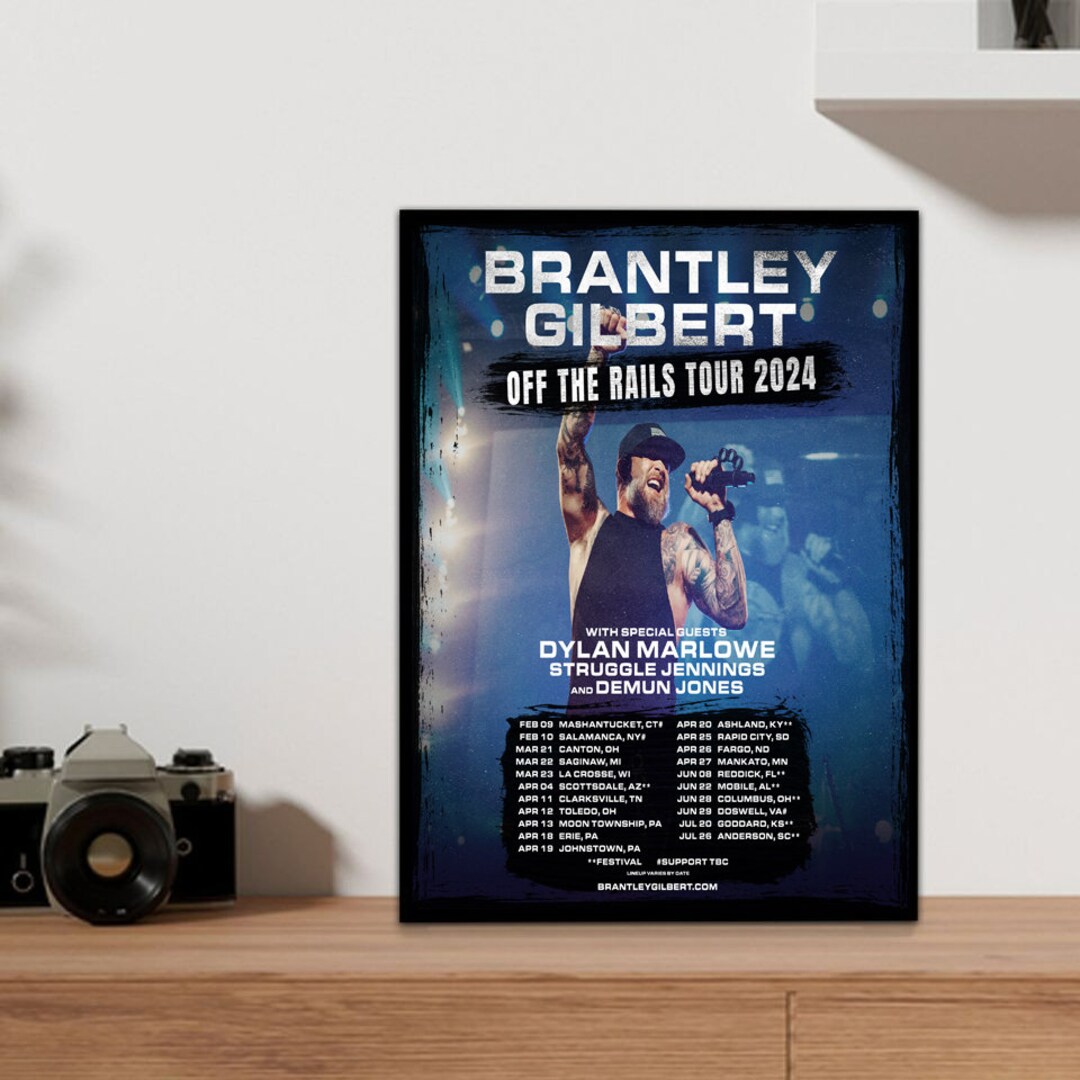 Brantley Gilbert off the Rail Tour 2024 Tour Poster Music - Etsy