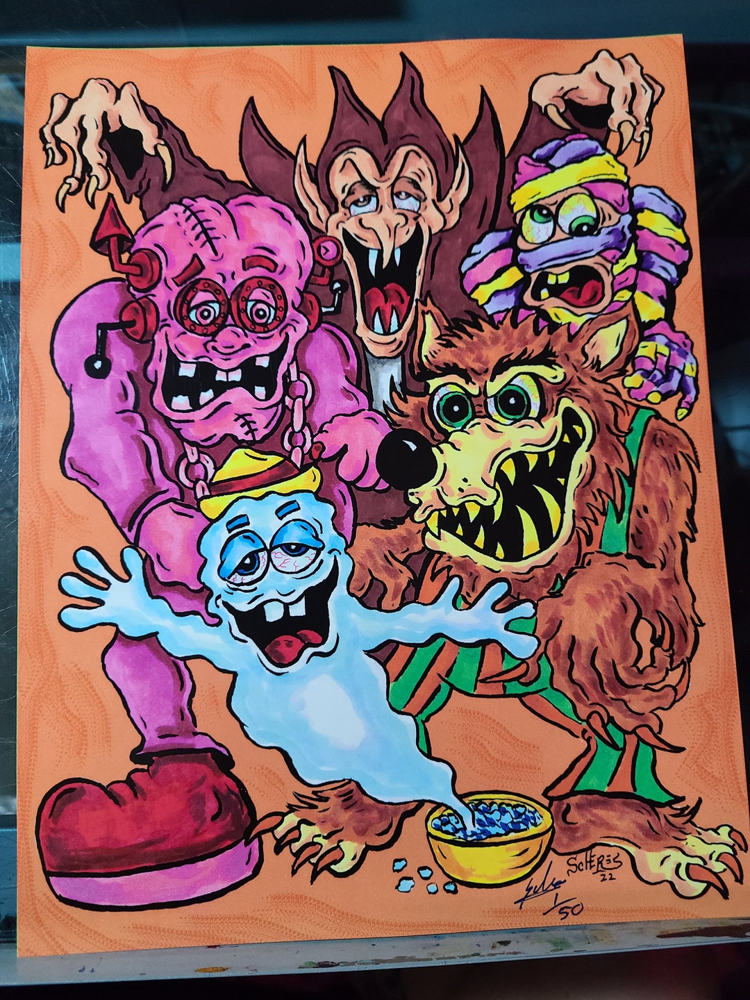 Monster Art Print Cereal Monsters Count Chocula Frankenberry Boo Berry ...