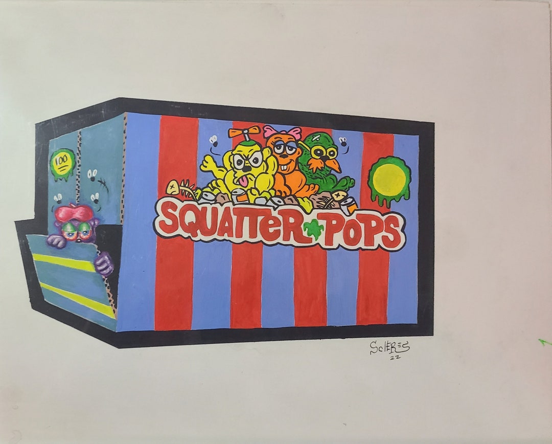 Original Art Painting Wacky Packages Squatter Pops Otter Pops Final Art ...