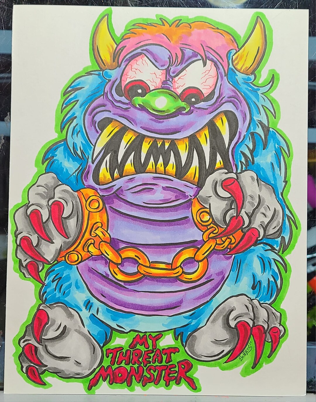 My Pet Monster Original Art Drawing Parody My Threat Monster Weirdo ...