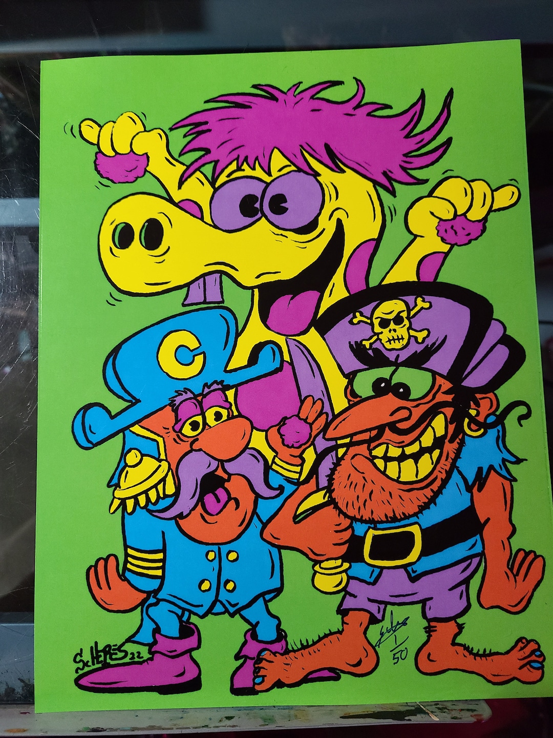 Cap'n Crunch Monster Art Cereal Print Black Light Version Retro ...