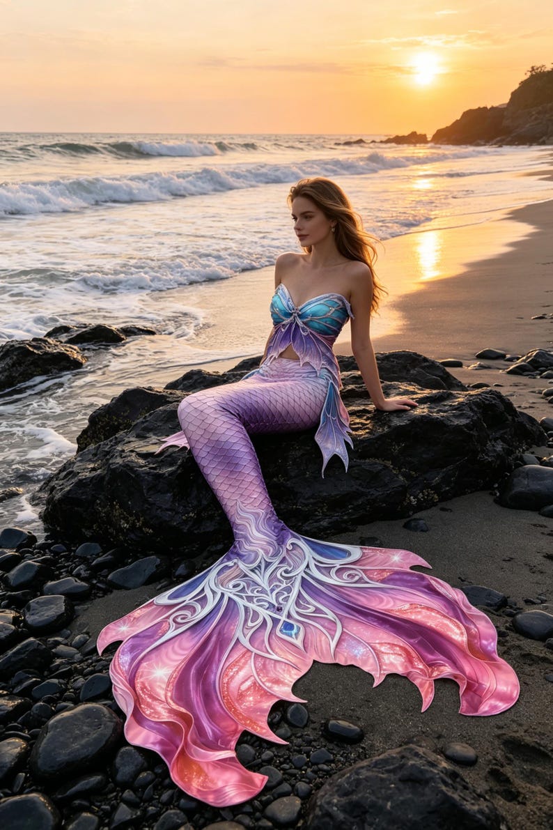 Handmade Custom Fox Mermaid Tail | Colorful Fantasy Mermaid Costume ...