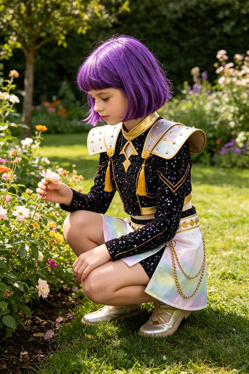 K-pop Mira Black Gold Cosplay Costume, Zoe Rumi Inspired Stage Outfit ...