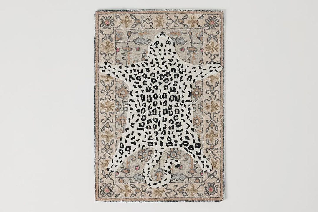 Leopard Print Hand Tufted Wool Rug Animal Pattern Area Rug Modern ...
