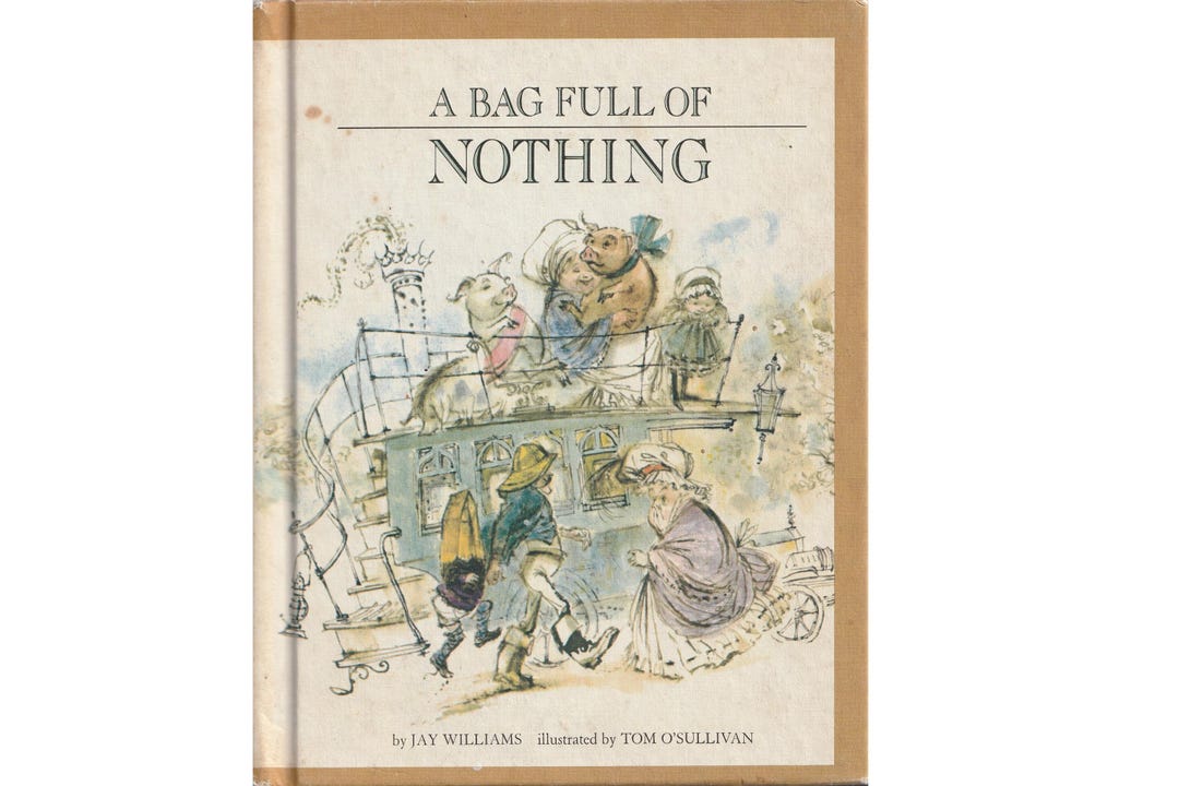 Vintage Childrens Picture Book A Bag Full of Nothing, Imagination ...