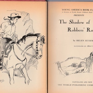 Vintage Childrens Book the Shadow of Robber's Roost, Helen Rushmore ...
