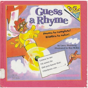 Vintage Childrens Riddle Book Guess A Rhyme, Fill in the Blank Poems ...